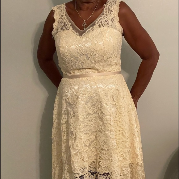 Dresses | Cream Colored Lace With Built In Slip And Undergarment | Poshmark